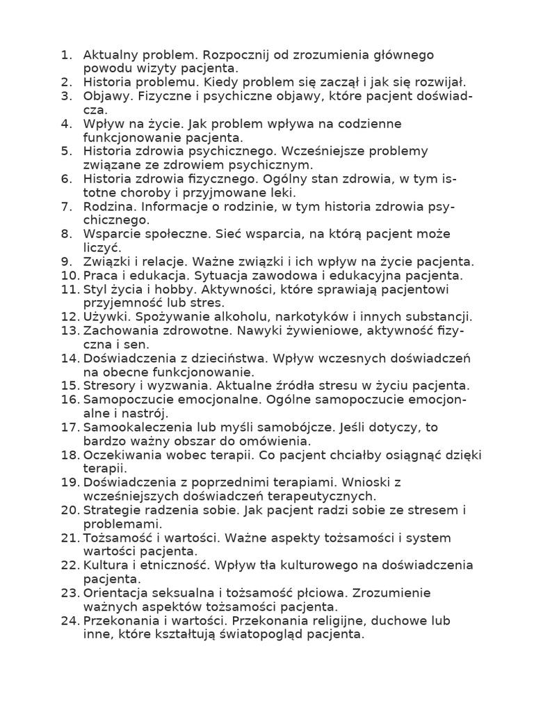 pytania do wywiadu (1) | PDF