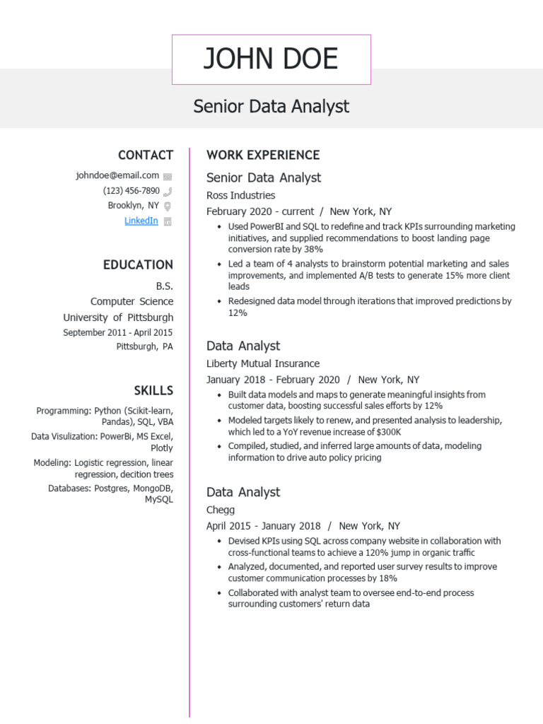 CV | PDF | Data Analysis | Data