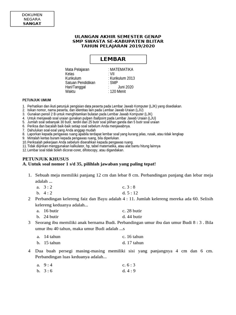 3.Soal UAS Genap K13 2019-2020 | PDF