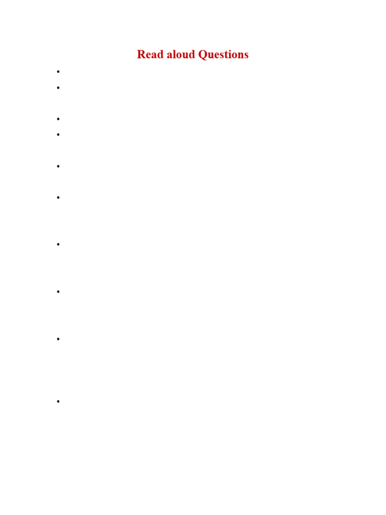 Read Aloud Question | PDF