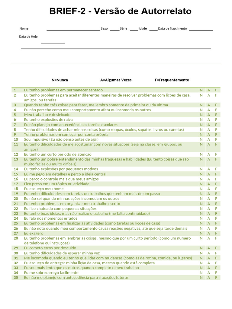 BRIEF-2 - Autorrelato | PDF