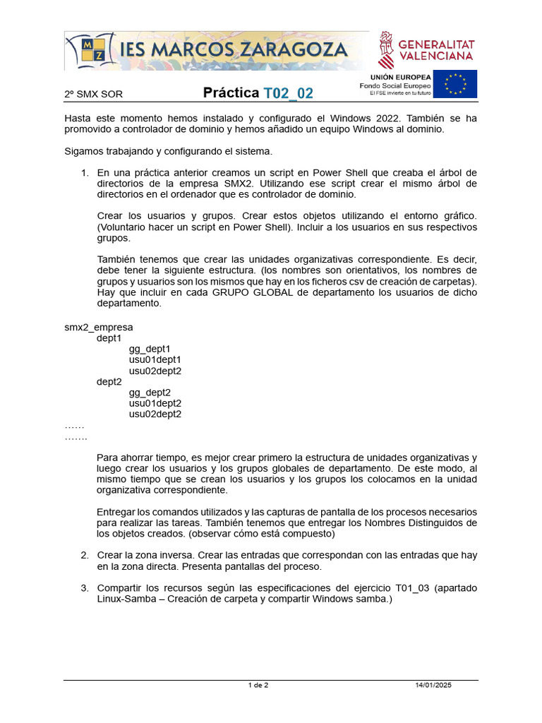 Ejer T02 02 | PDF | Directorio (Computación) | Microsoft Windows