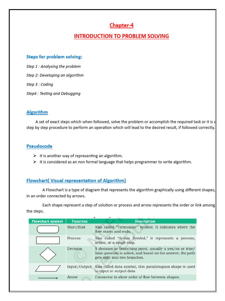 CH - 4 Intro To Problem Solving | PDF | Algorithms | Control Flow