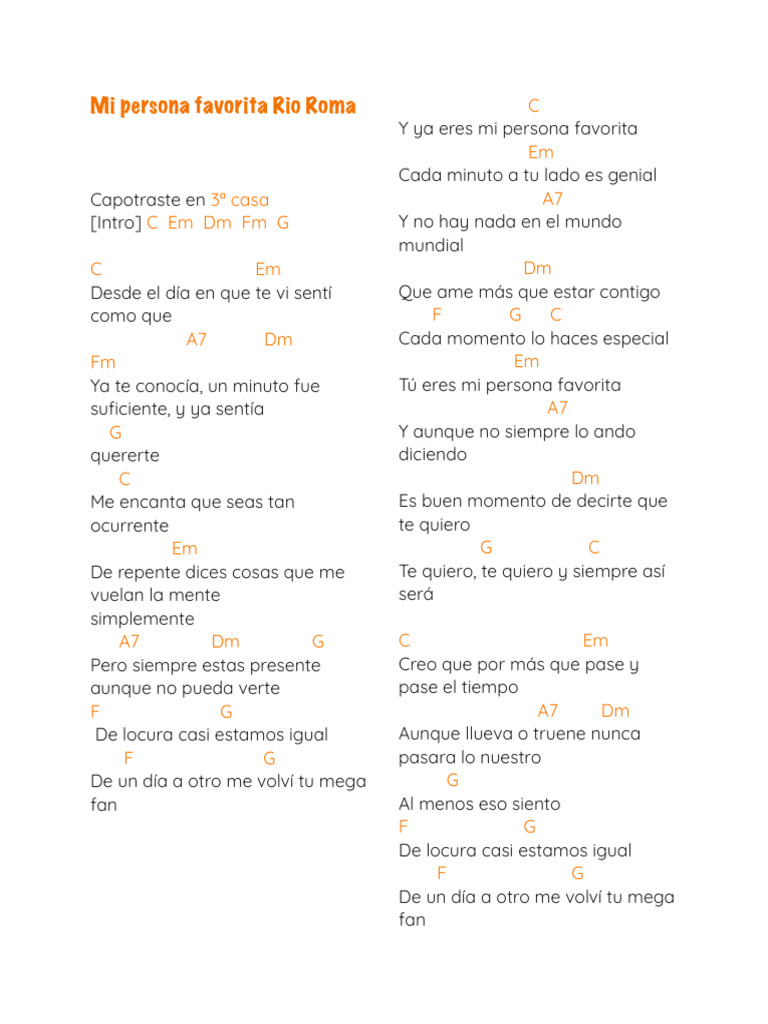 Mi Persona Favorita - Rio Roma | PDF