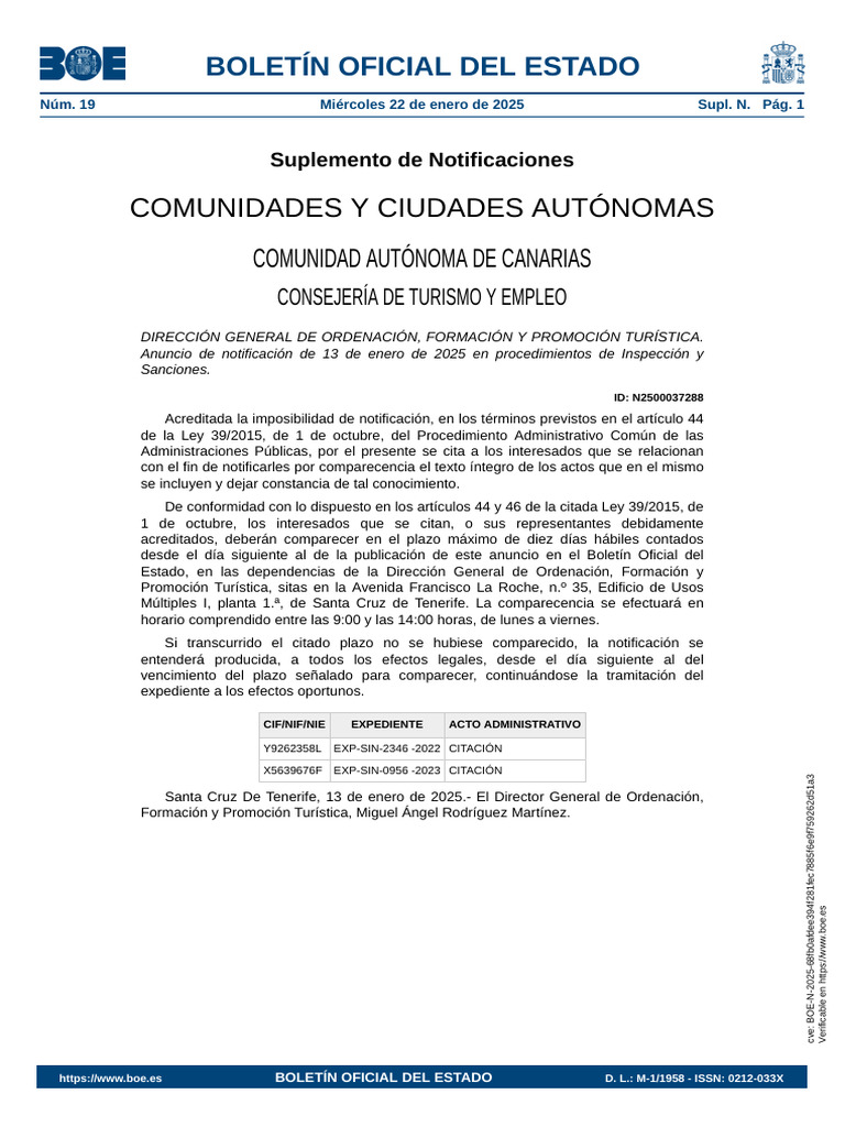 Web Bdatos Diarios Boe N Dias 2025 01 22 Pdfs BOE-N-2025-262d51a3 | PDF | Gobierno