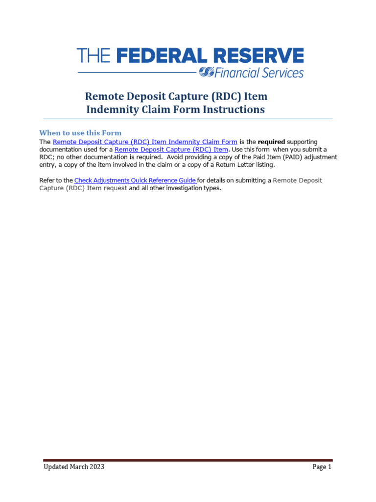 RDC Form Instructions | PDF