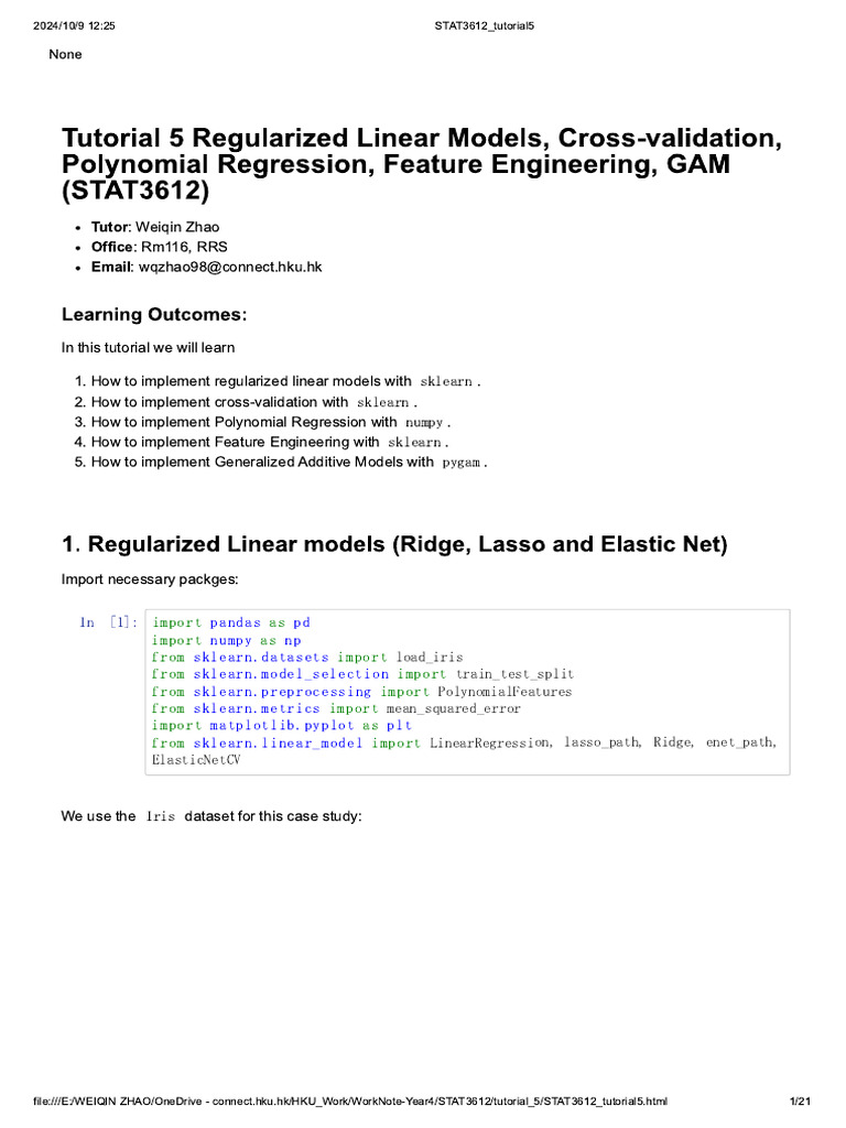 STAT3612_tutorial5 | PDF | Economy Related Organizations ...