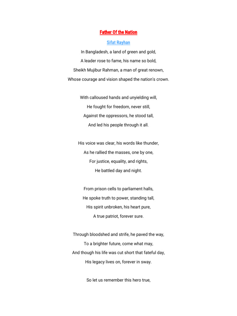 Sheikh Mujibur Rahman's Legacy | PDF