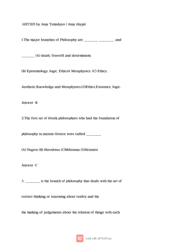 Overview of Philosophy: Key Concepts | PDF | Logic | Deductive Reasoning