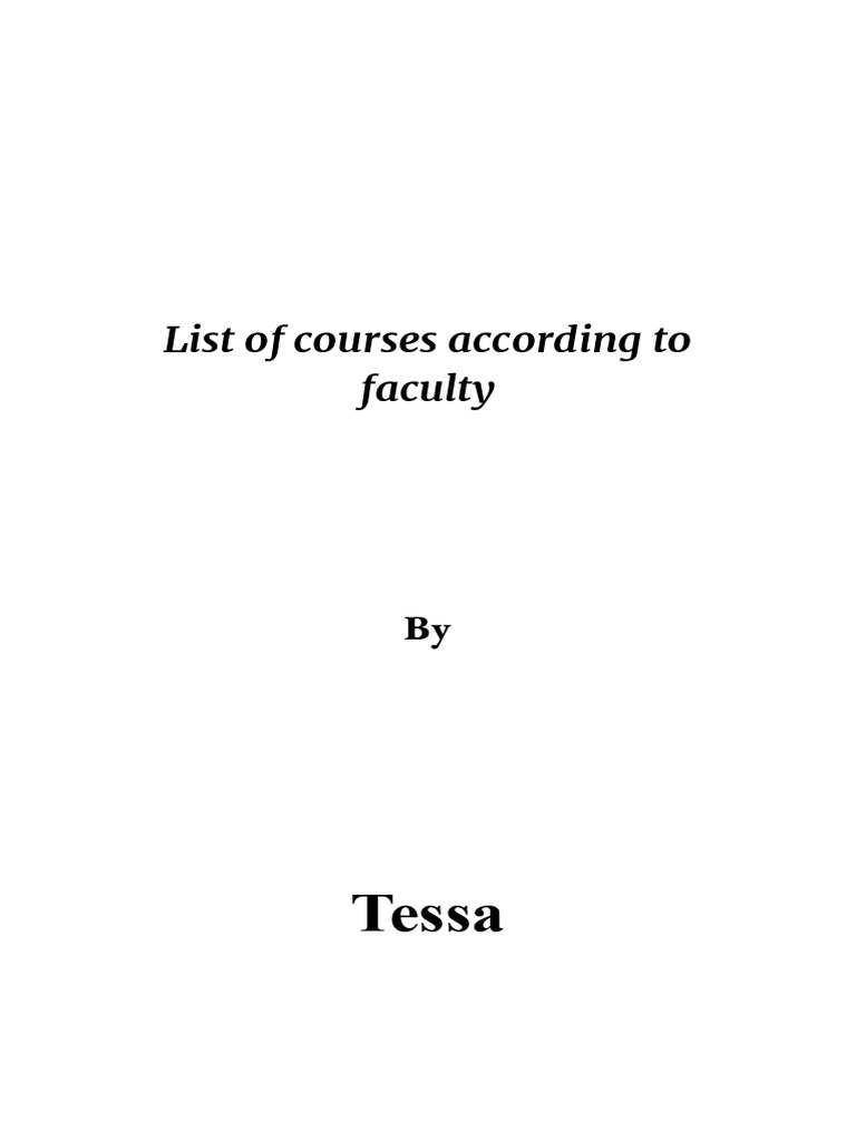 Faculty Courses -1 | PDF