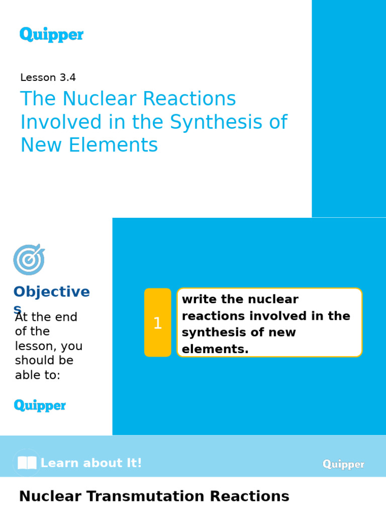 Nuclear Reactions for Element Synthesis | PDF | Nuclear Physics ...