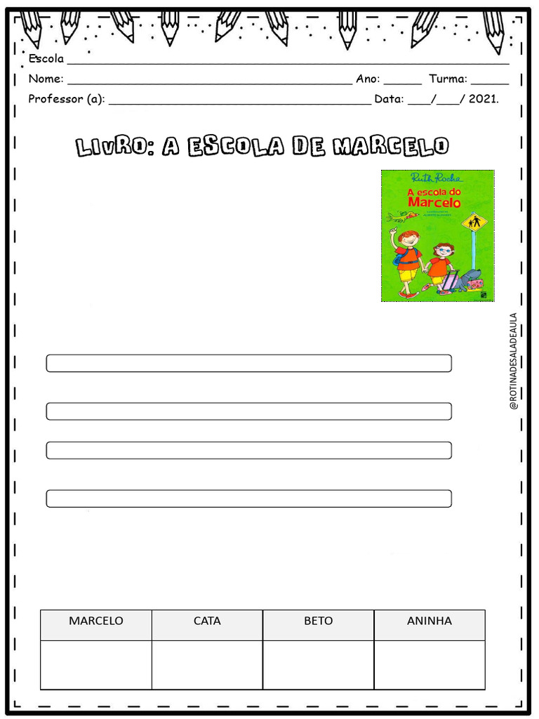 Atividade Do Livro - A ESCOLA DE MARCELO | PDF
