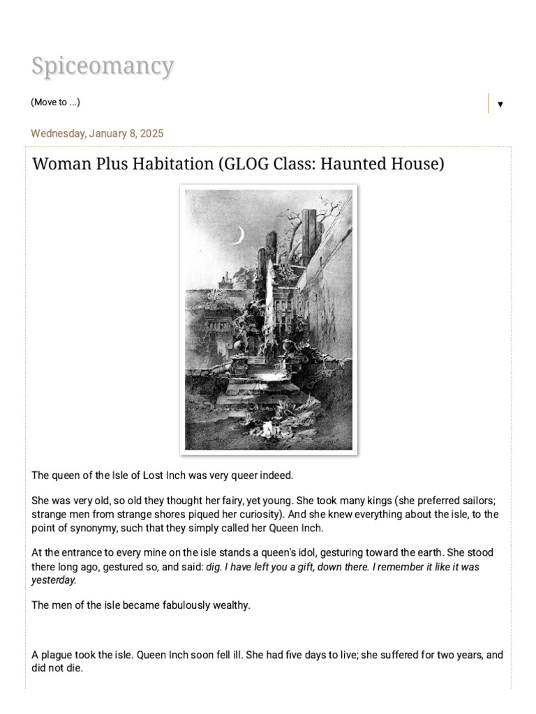 Spiceomancy_ Woman Plus Habitation (GLOG Class_ Haunted House | PDF | Ghosts | Religious Belief ...