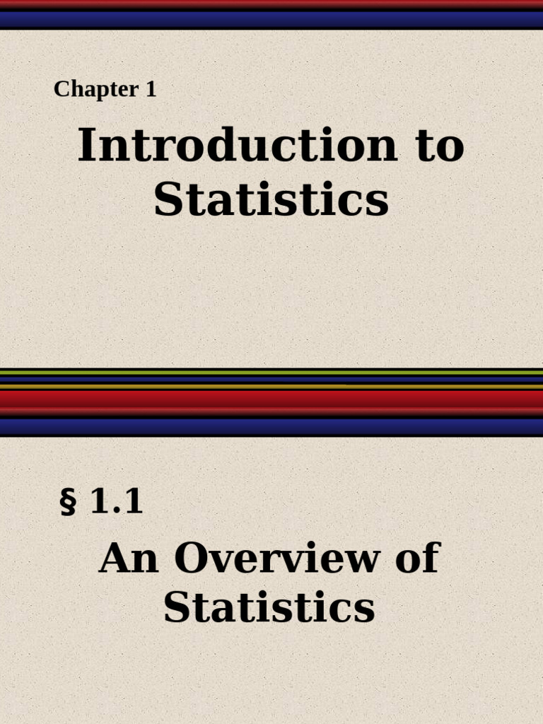 Chapter 0 Introduction to STATISTICS | PDF | Statistics | Level Of Measurement