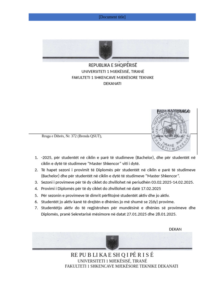 Republika E Shqipërisë: JRRRR (Document Title) | PDF