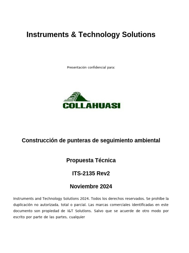 ITS-2135 Propuesta Tecnica Punteras Rev4 | PDF | Residuos