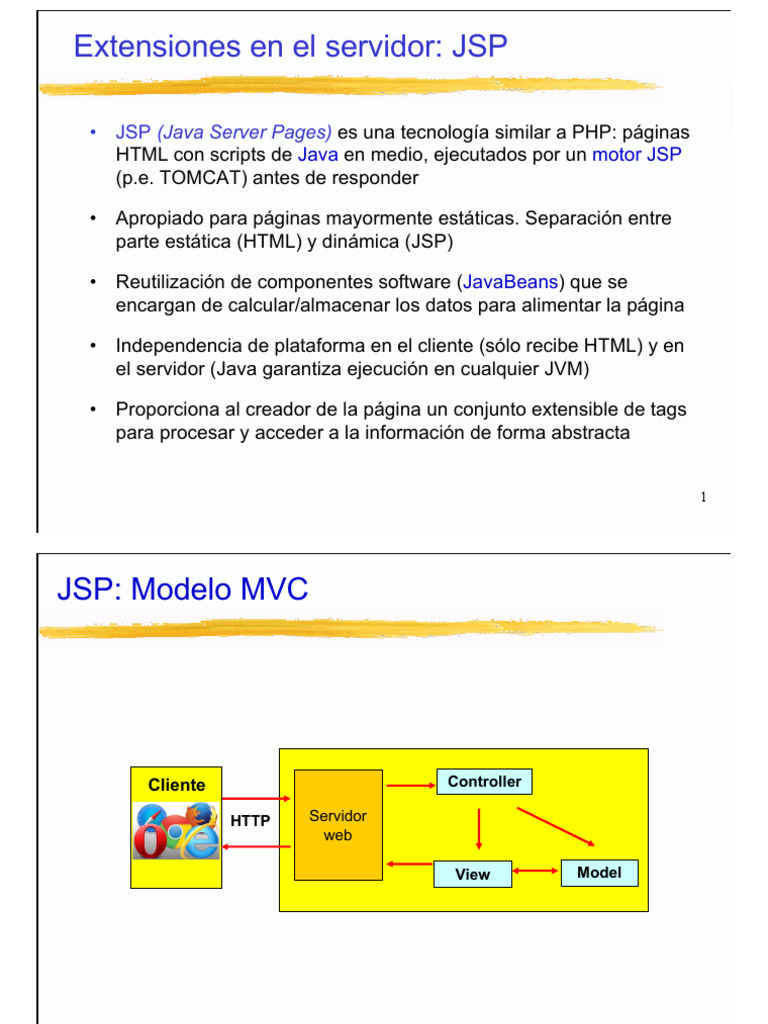 Extensiones en El Servidor: JSP: (Java Server Pages) | PDF | Java (lenguaje de programación ...