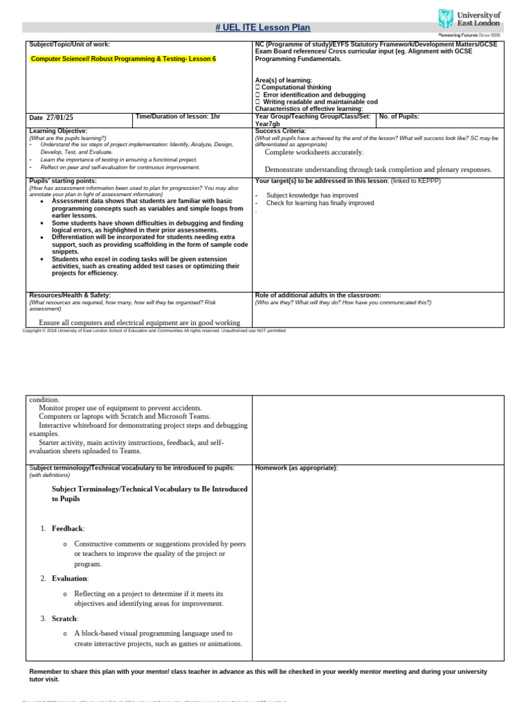 3 Lesson Plan Template - 7 | PDF | Computer Programming | Lesson Plan