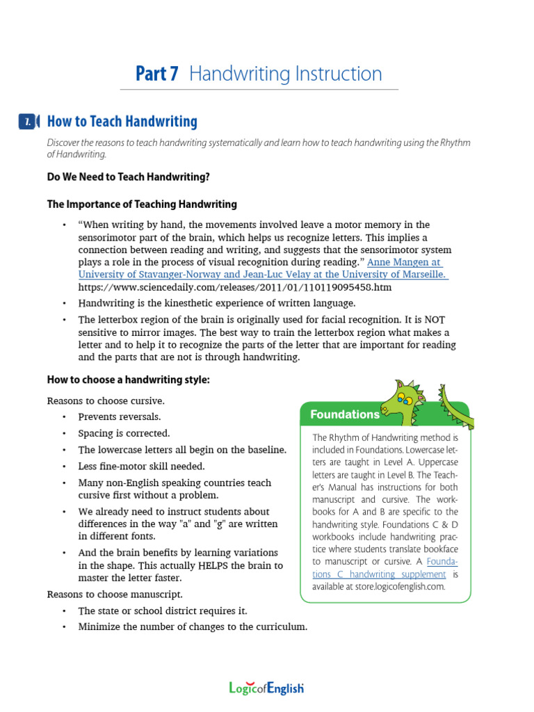Effective Handwriting Instruction Guide | PDF | Writing
