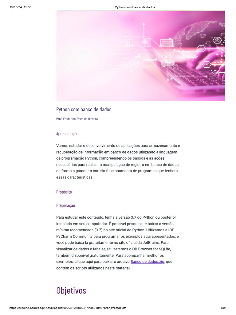 Tema 4 - Python Com Banco de Dados | PDF | Bancos de dados | Python ...