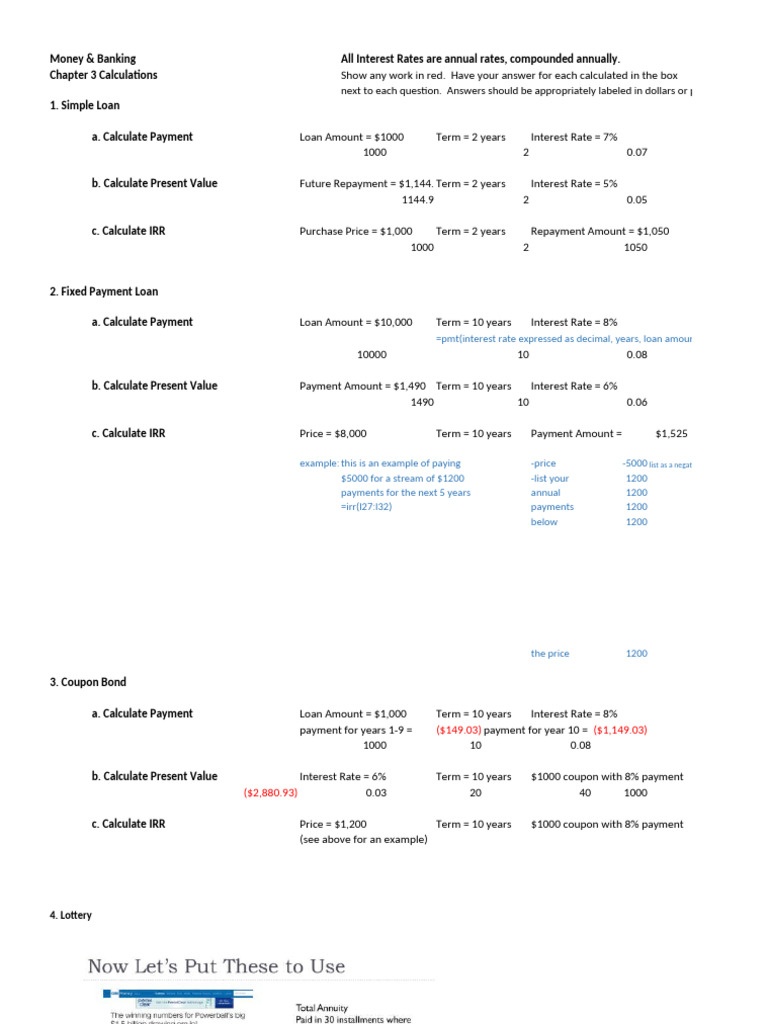 CH 3 Interest Rate Calculation Assignment#1 Spring 25 | PDF | Present Value | Interest