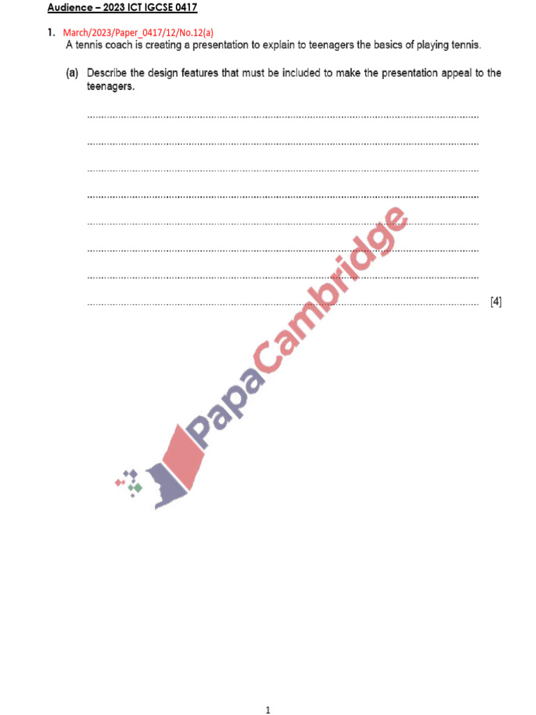 IGCSE ICT Past Papers Nov 2023 | PDF