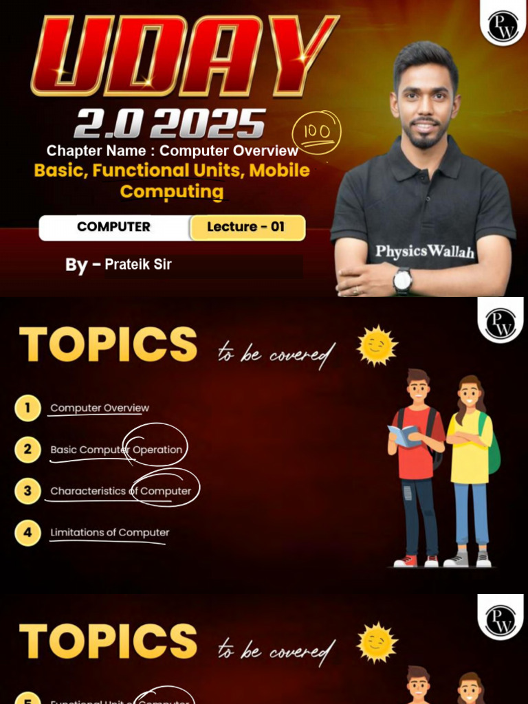 Computer Overview 01 - Class Notes - Uday 2.0 2025 | PDF