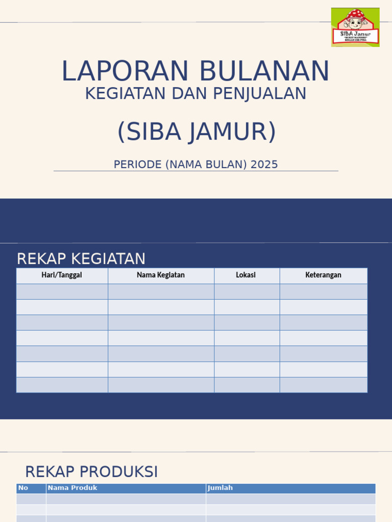 Format Laporan Siba Jamur - Update 2025 | PDF