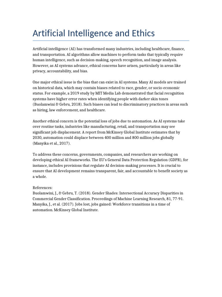 Artificial Intelligence and Ethics Revised | PDF