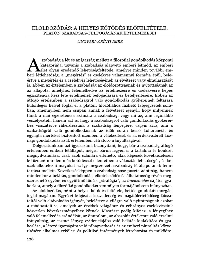 Ungvári-Zrínyi Imre_Eloldozódás a helyes kötődés feltétele | PDF