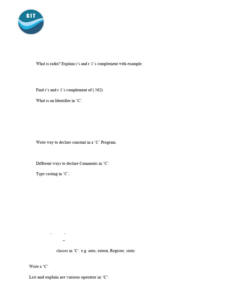 PPS Reema Important Questions | PDF | Computer Data Storage | Computer Programming