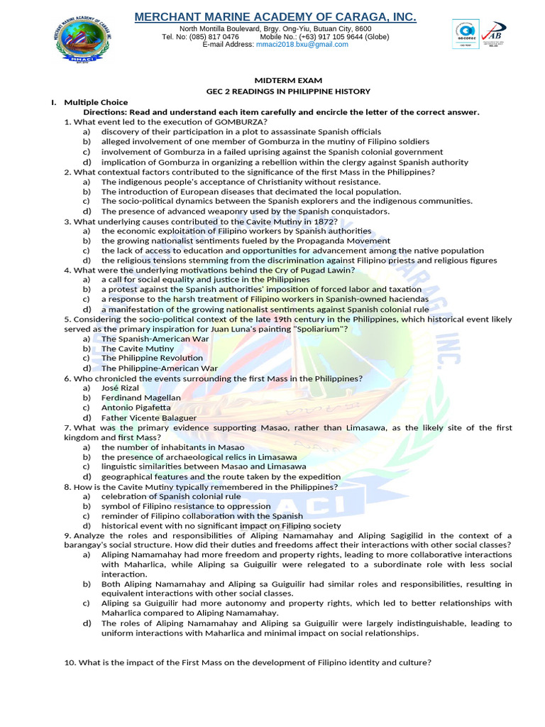 TQ - Midterm-Gec-2-Almie - Sherwin Rey - Junel | PDF | Philippines | Philippines–Spain Relations