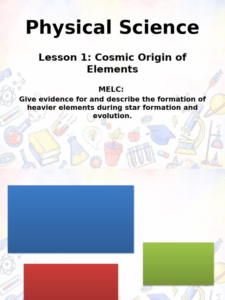Lesson 1 2 Cosmic Origin of Elements | PDF | Nuclear Physics ...