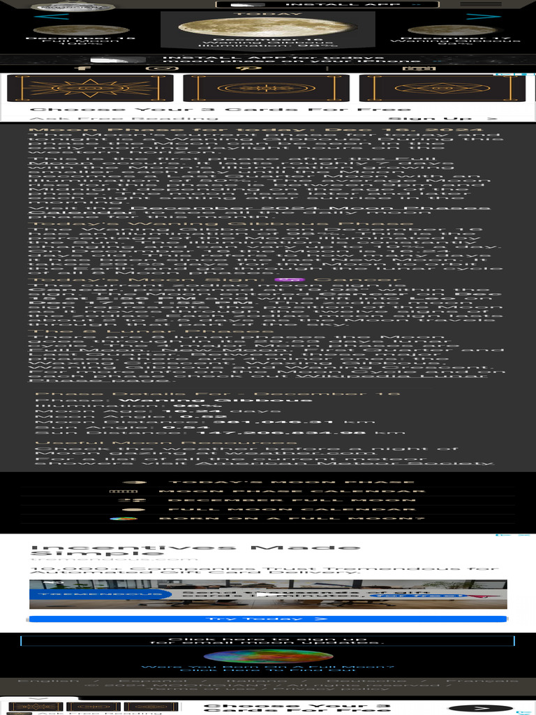 Today's Moon Phase Current Moon Cycle For Today and Tonight | PDF ...