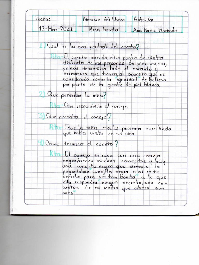 Ok Cuento Mi Niña Bonita Isabella Gomez Ospina 7C | PDF