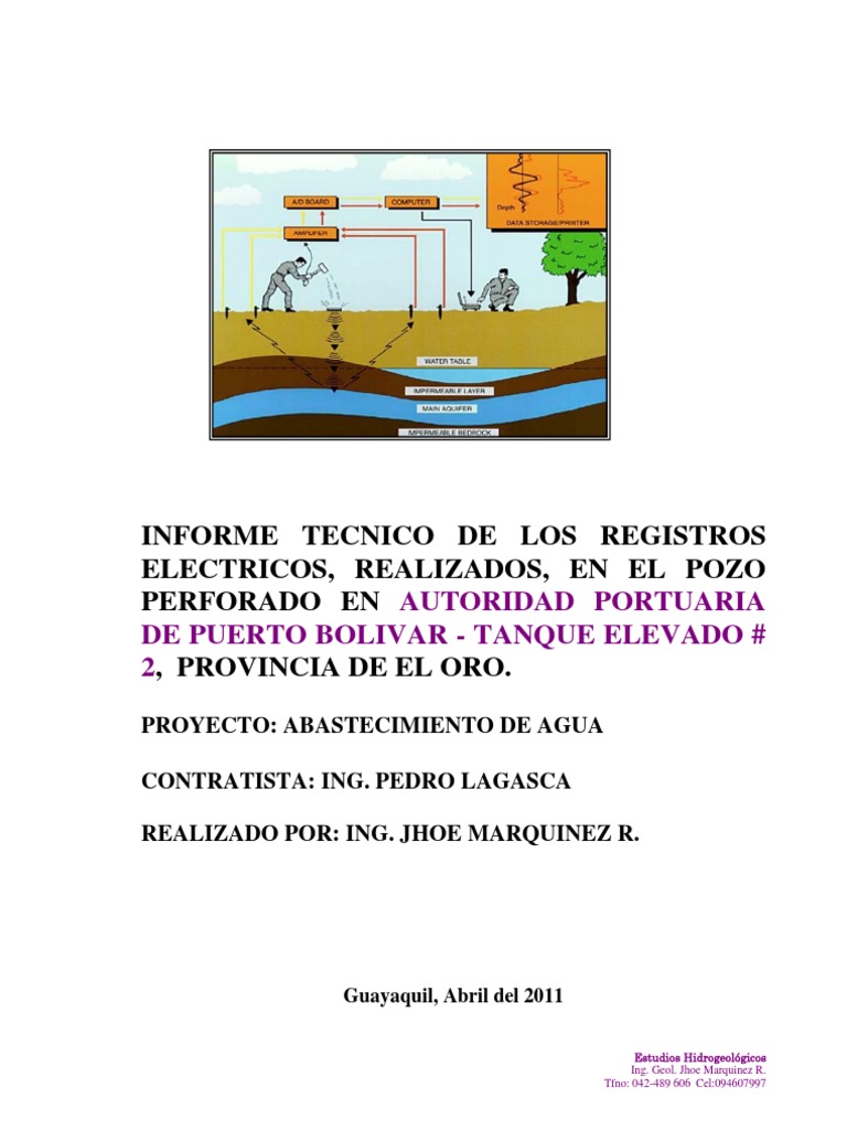 Informe Reg. Electr. Pozo 152 M. | PDF | Agua subterránea | Agua