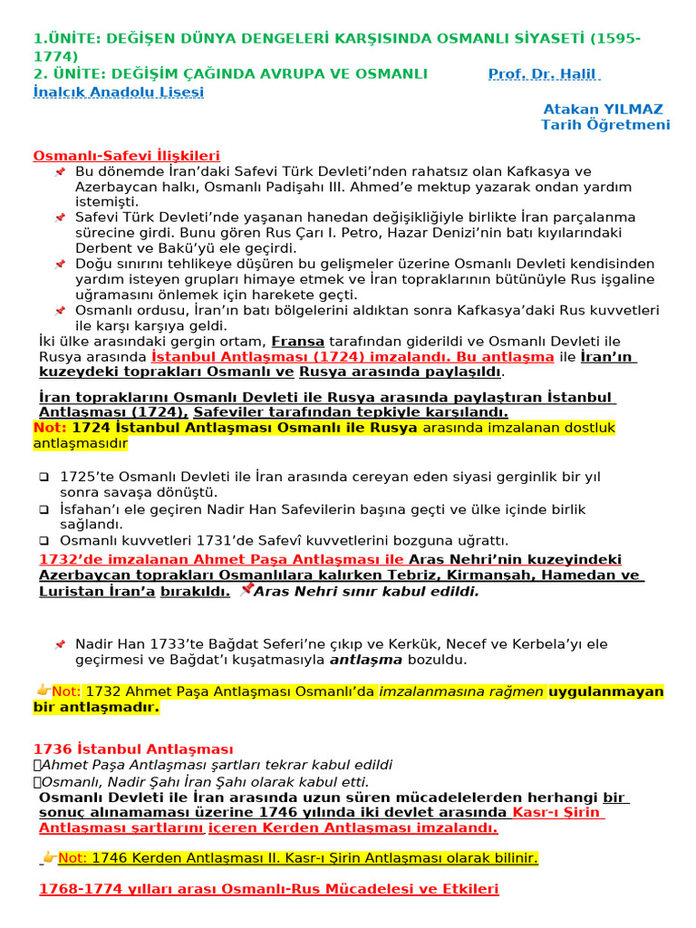 Tarih 11 2.ünite Konu Özeti | PDF