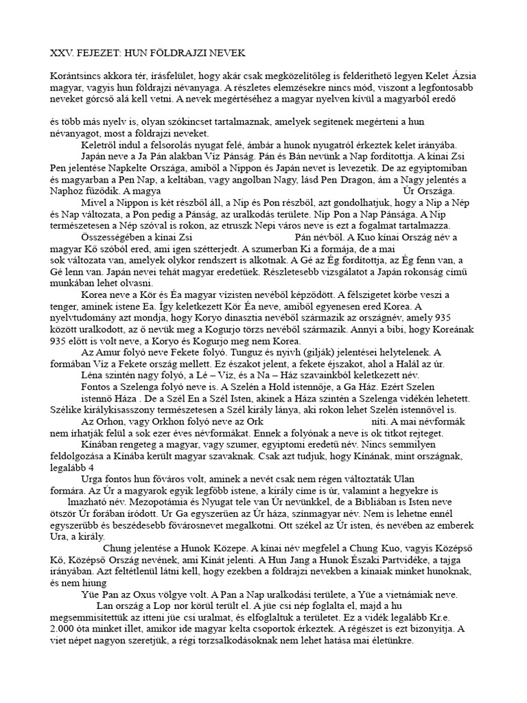 XXV. Hun Földrajzi Nevek | PDF