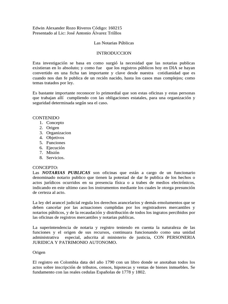 Historia y Funciones de Notarías Públicas | PDF
