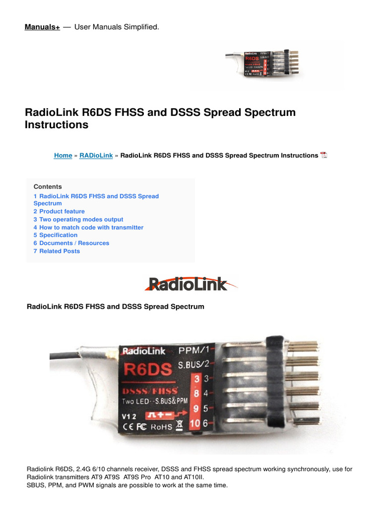 r6ds Fhss and Dsss Spread Spectrum Manual | PDF | Antenna (Radio ...