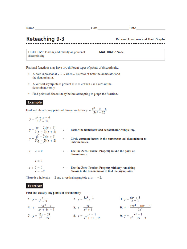 Rational Functions and Their Graphs | PDF