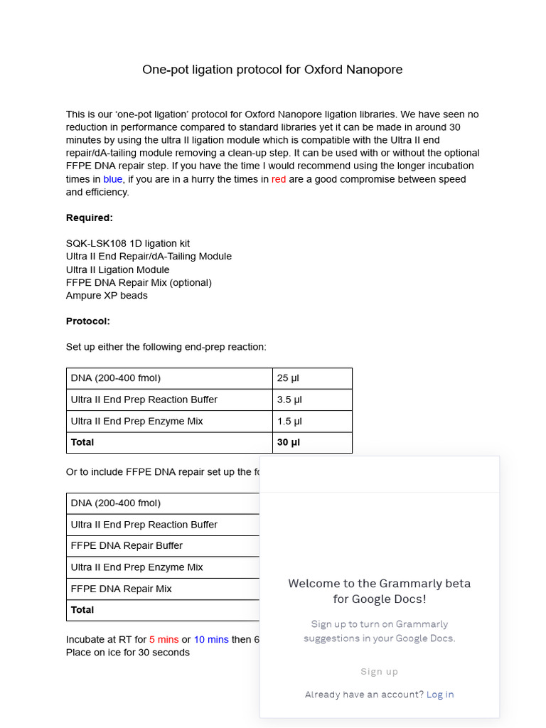 One-Pot Ligation Protocol - Google | PDF | Laboratory Techniques ...