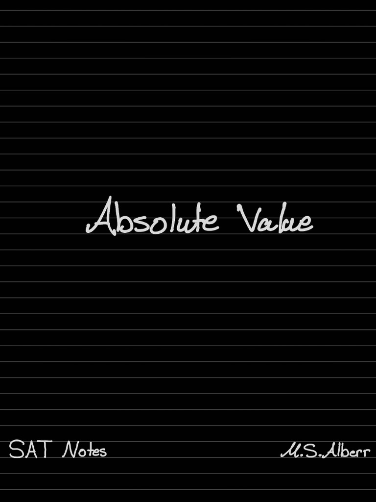 Absolute Value | PDF