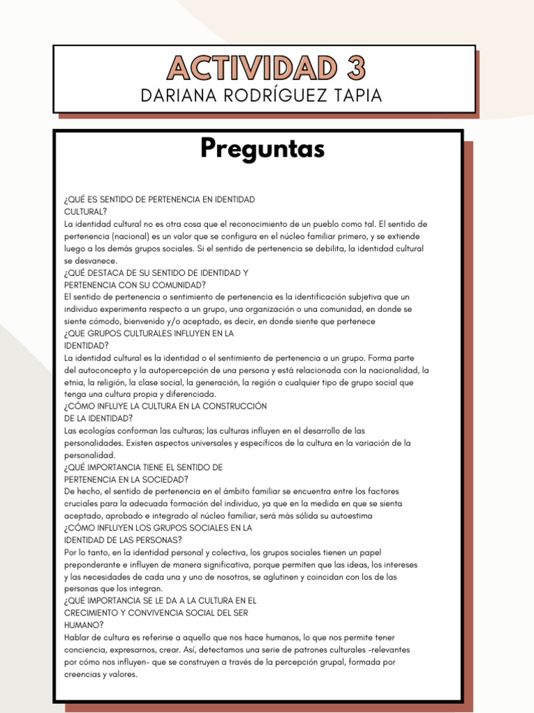 ACTIVIDAD 3 DARIANA RODRÍGUEZ TAPIA | PDF | Grupo social | Nación