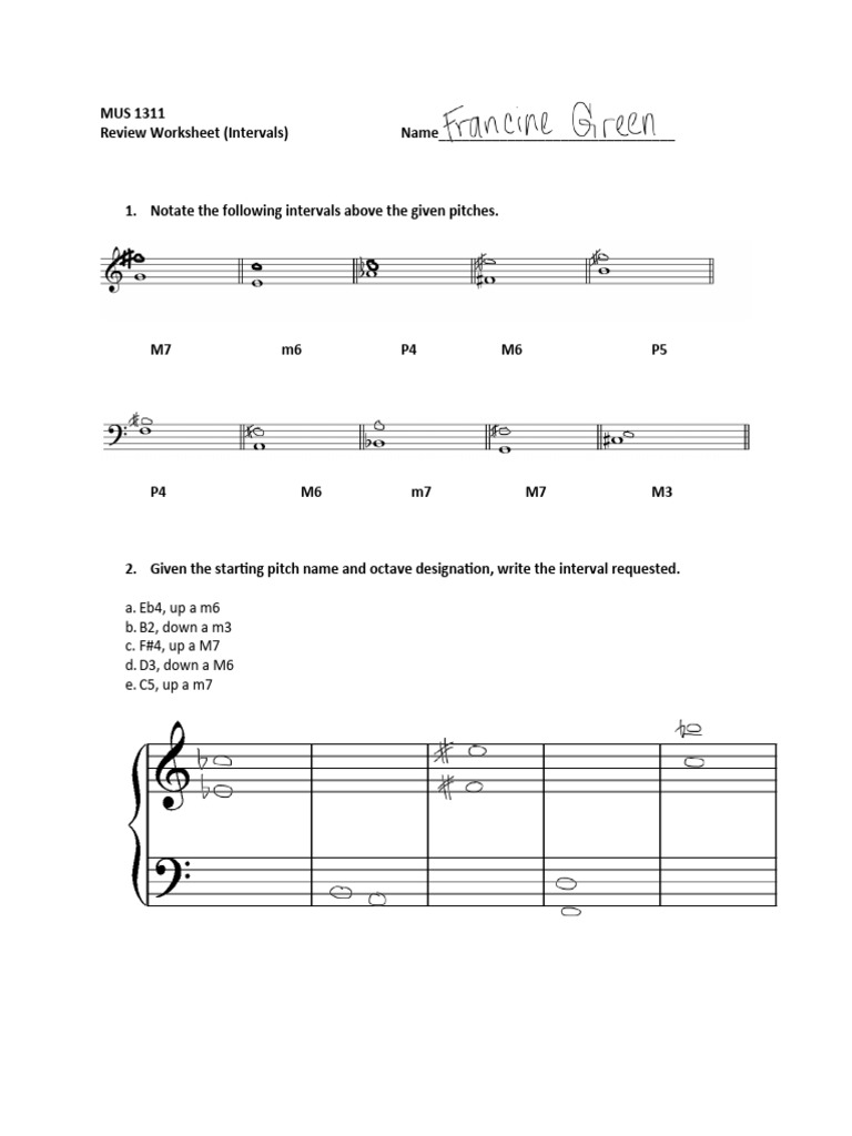 Interval Notation Review Worksheet | PDF