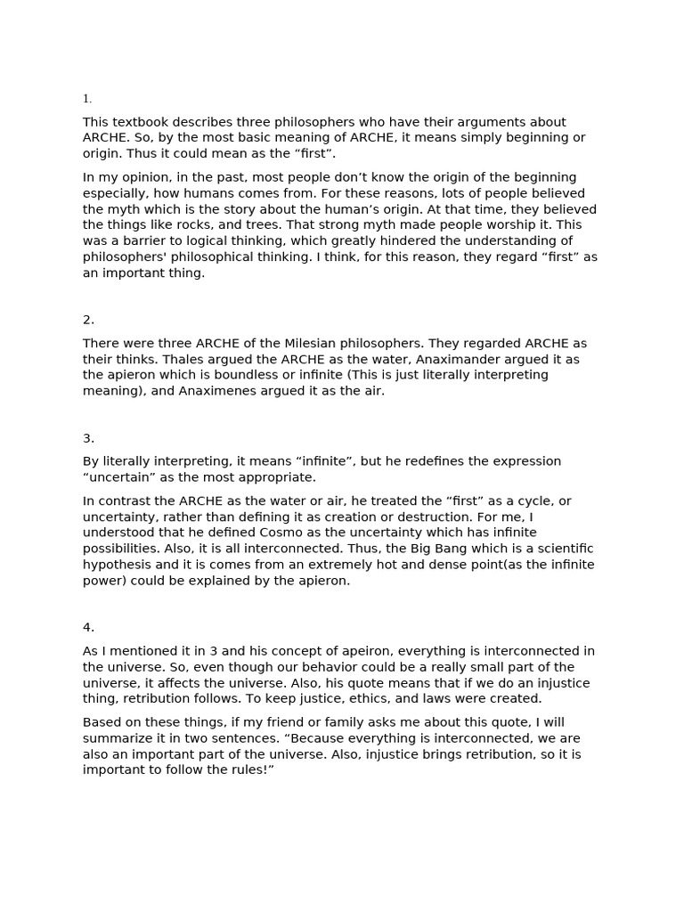 Understanding ARCHE in Philosophy | PDF