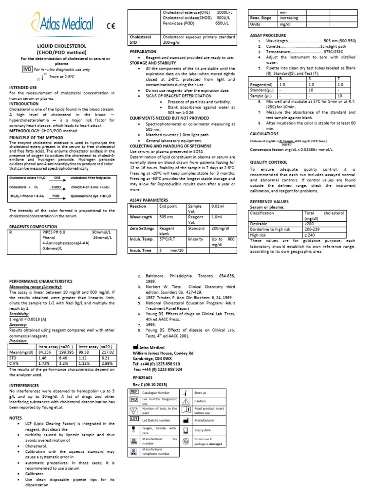 Cholesterol LIQUID (GHOD-POD) Package Insert | PDF | Cholesterol ...