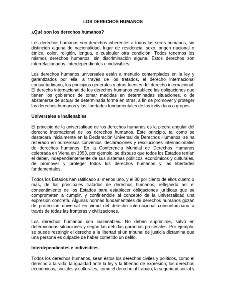 Derechos Humanos: Conceptos Clave y Clasificación | PDF | Derechos ...