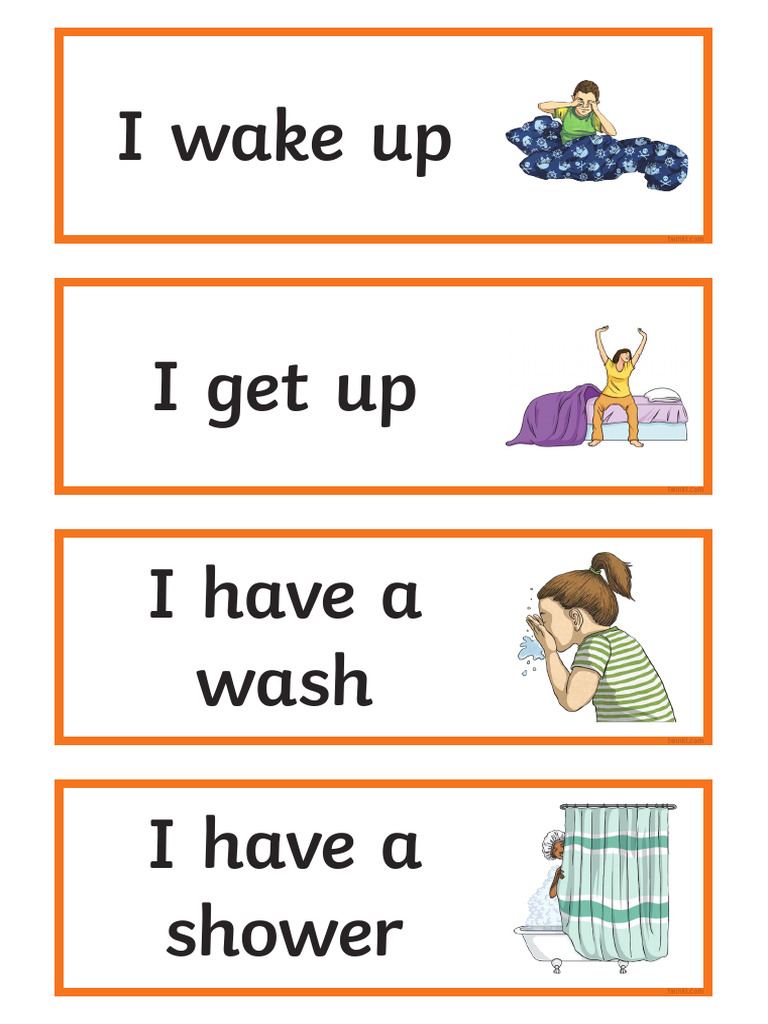 FR2 MFL 15 Cartes de Vocabulaire Ma Routine Quotidienne Anglais LV ...