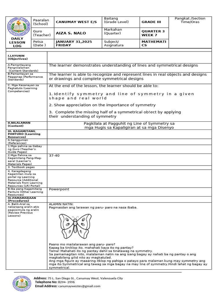 Math-Dll-Q3 - Week 7 - Friday | PDF | Differentiated Instruction | Learning